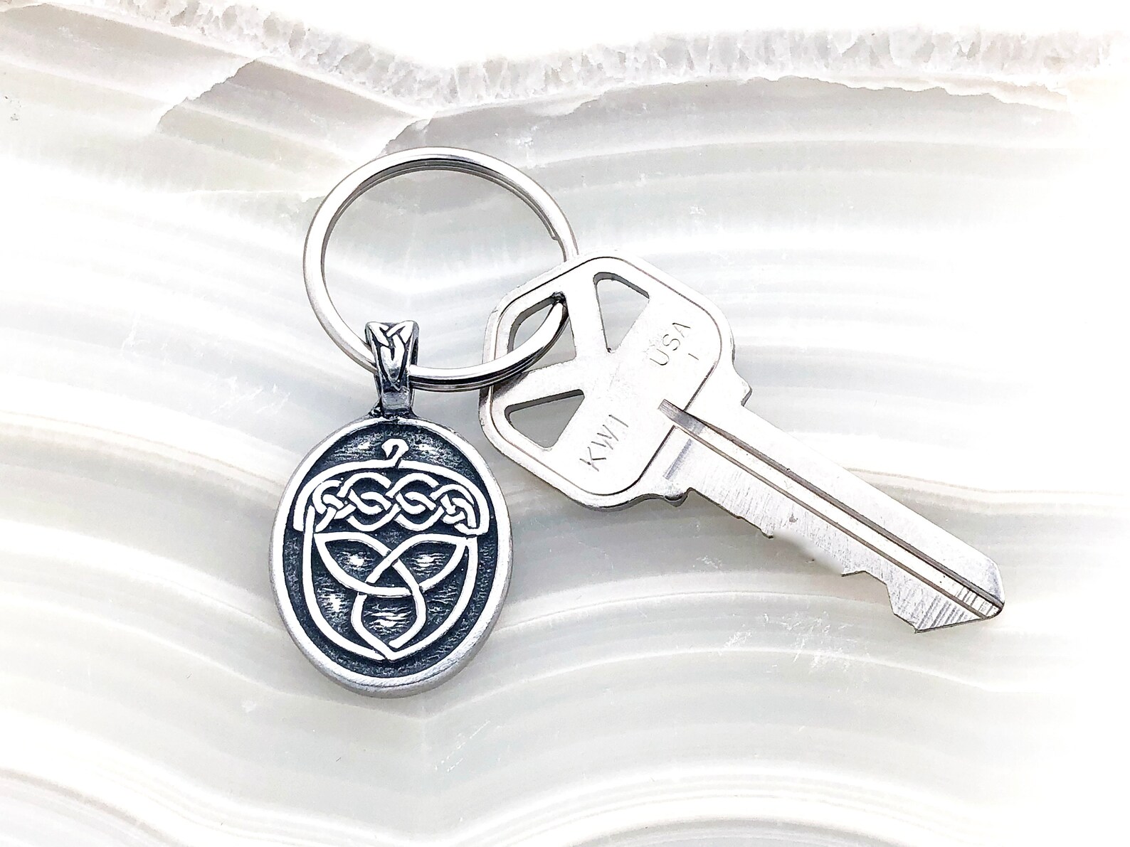 Celtic Knot Acorn Keychain in Fine Pewter - Etsy