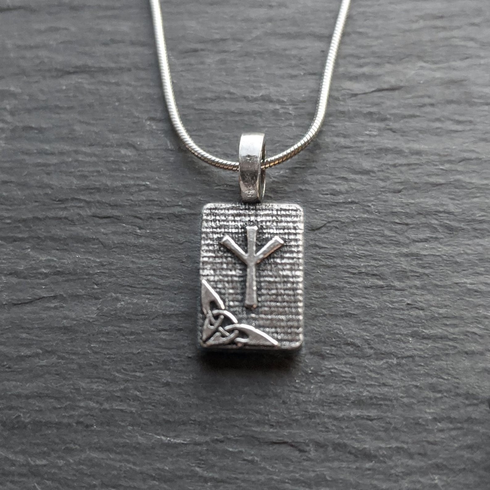 Algiz Rune Pendant Protection Self Defense Ancient - Etsy