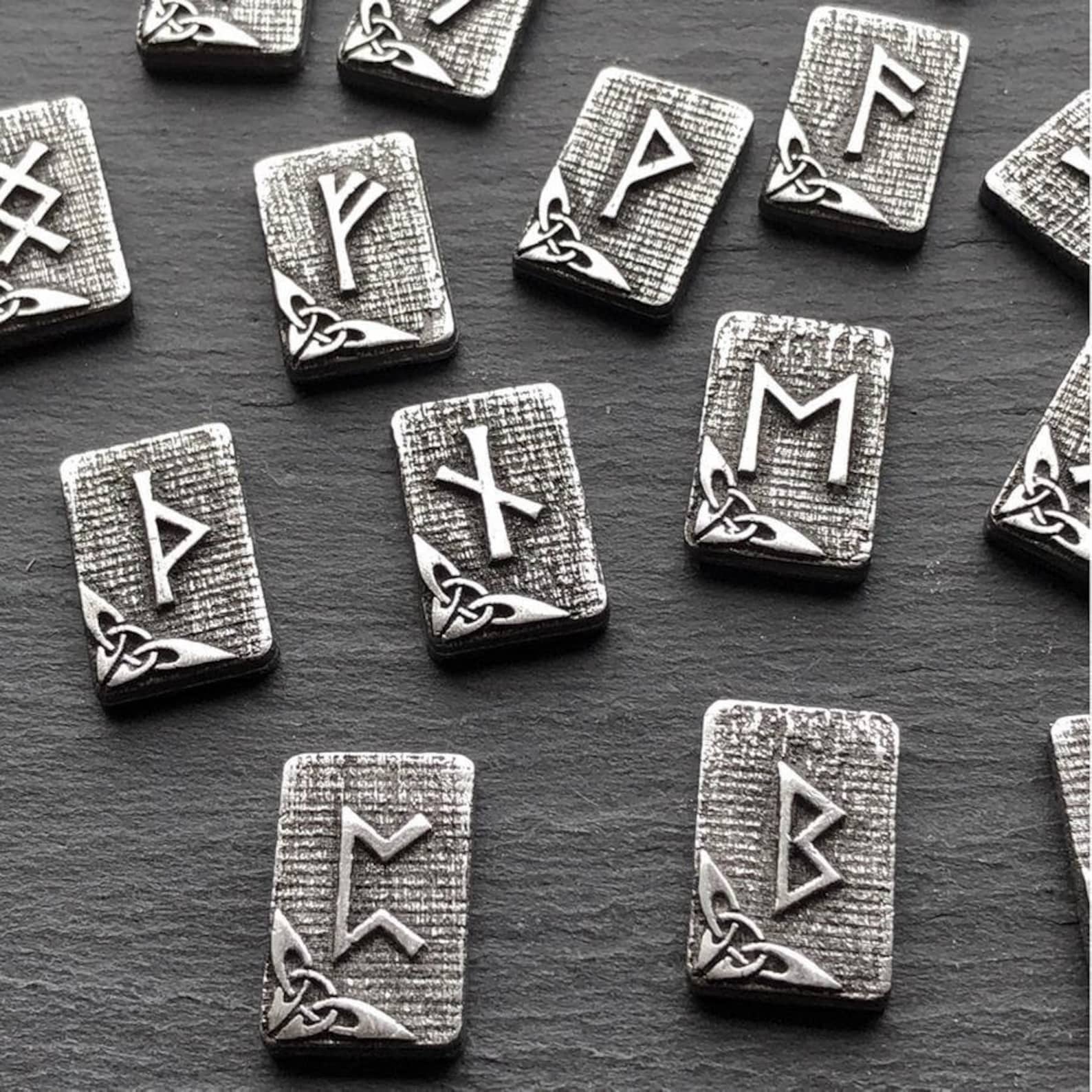 Pewter Metal Rune Set 24pc Elder Futhark - Etsy
