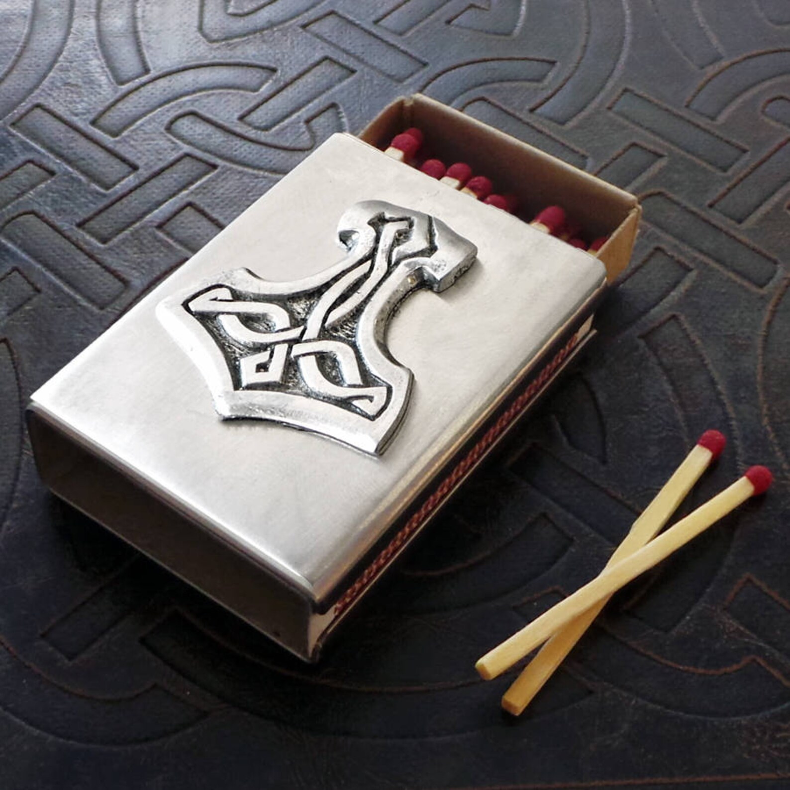 Thor's Hammer Match Box in Stainless Steel Treasure Box | Etsy