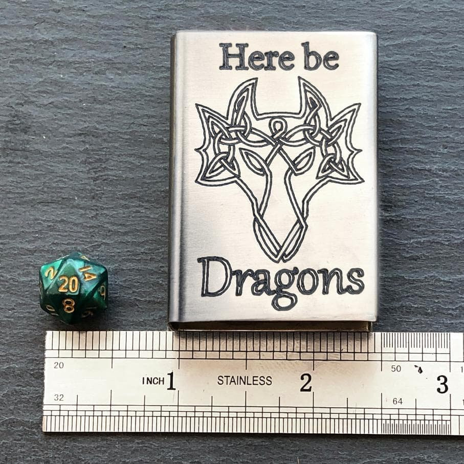 Pocket Travel RPG Dice Set in Celtic Dragon Stainless Steel | Etsy