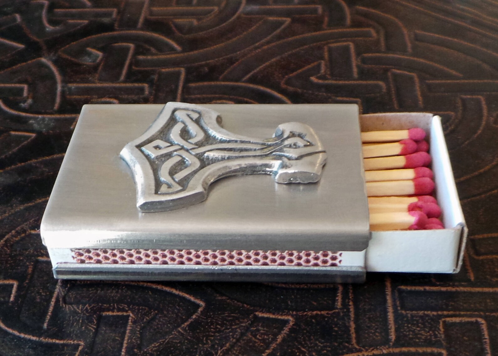 Thor's Hammer Match Box in Stainless Steel Treasure Box BPAL Imp Holder ...