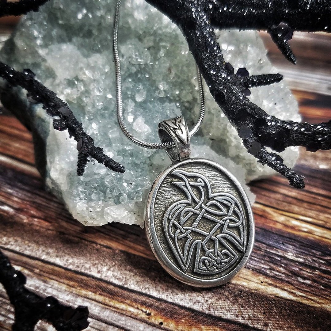 Celtic Knot Raven Necklace With Fine Pewter Pendant - Etsy