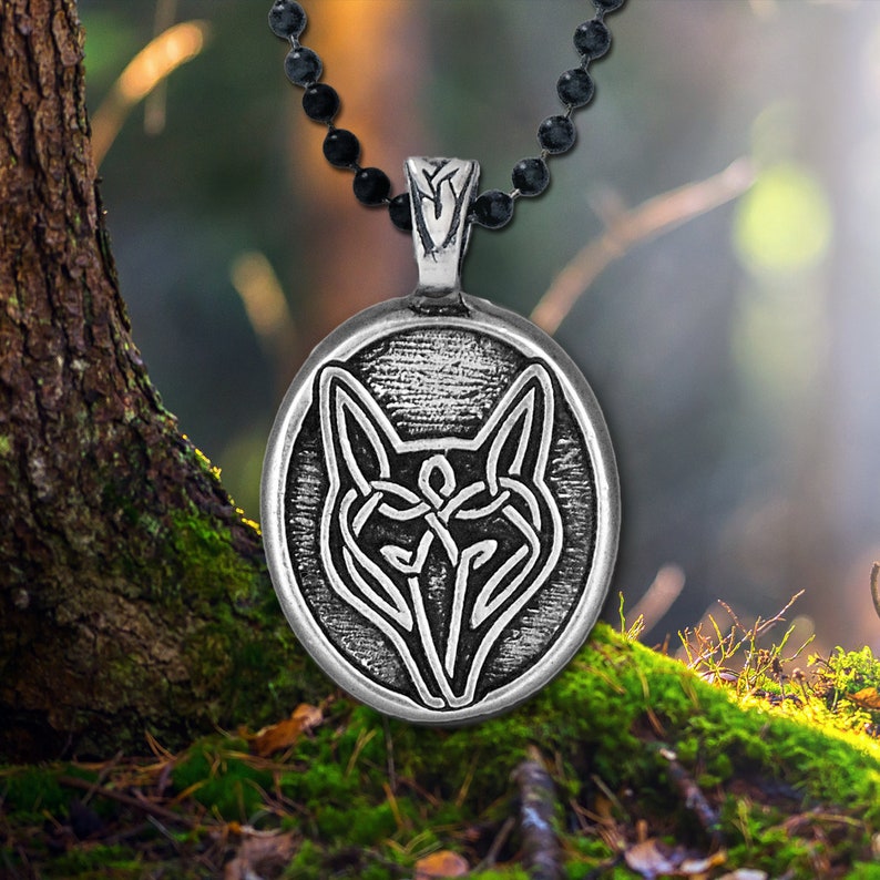 Celtic Knot Wolf Necklace with Fine Pewter Pendant | Etsy