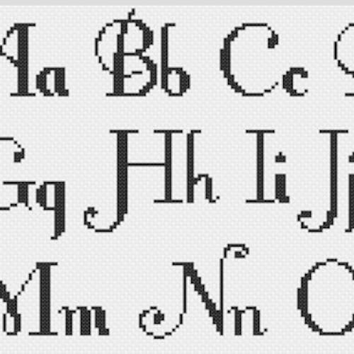 PDF XSTITCH ALPHABET Fancy Af Alphabet Font Cross Stitch - Etsy