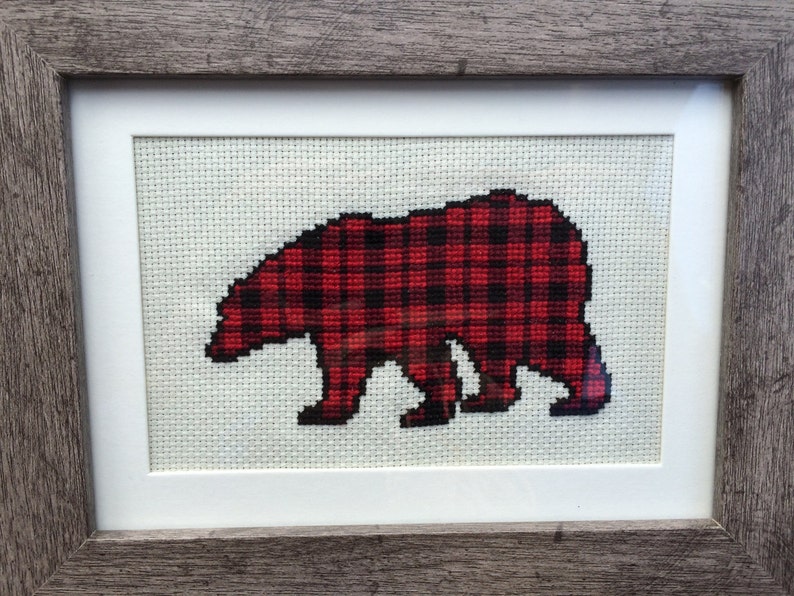PDF Buffalo Check Bear Lumberjack Baby Room Nursery Cross | Etsy