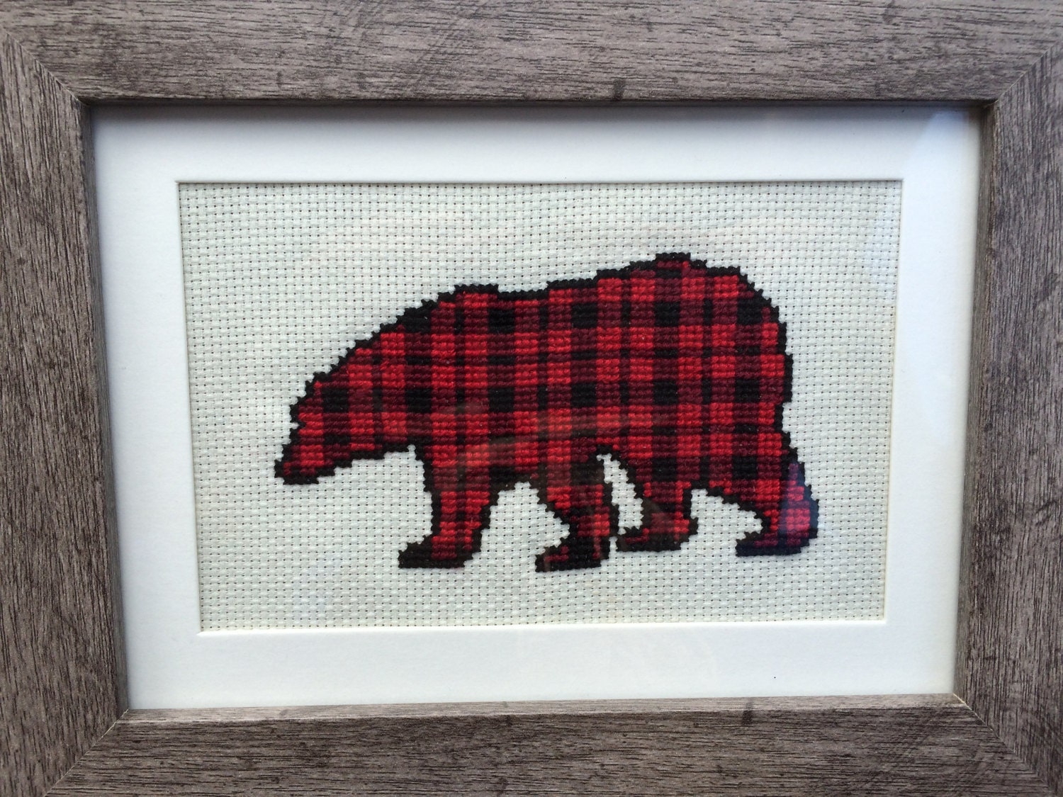 PDF Buffalo Check Bear Lumberjack Baby Room Nursery Cross | Etsy