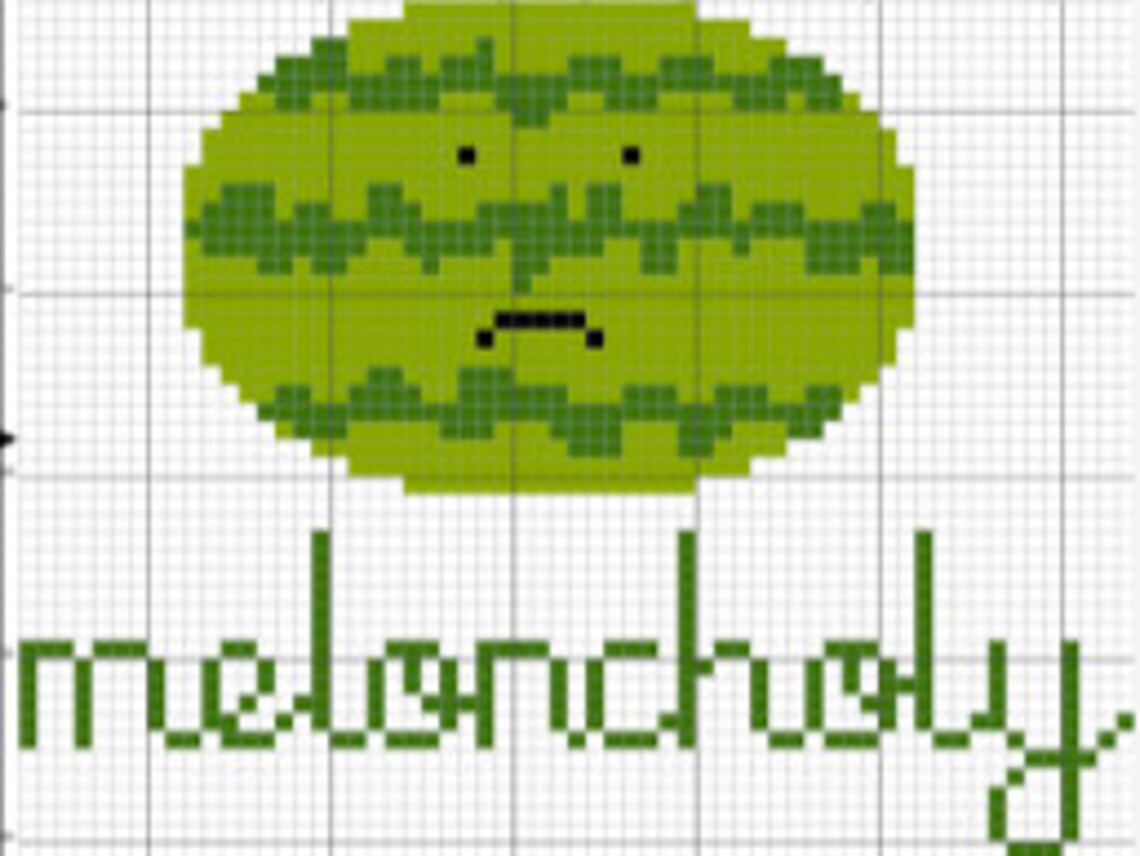 PDF Meloncholy Downloadable Cross Stitch Pattern - Etsy