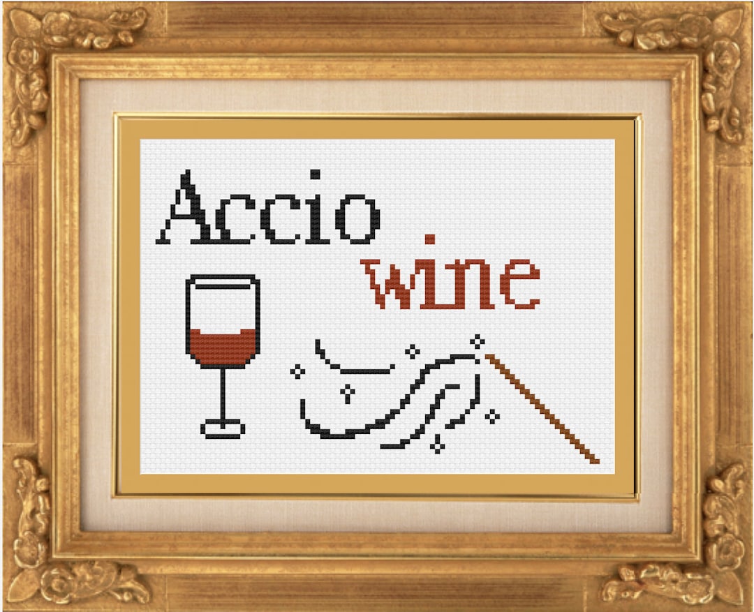 PDF Accio Wine Cross Stitch Downloadable Digital Pattern - Etsy