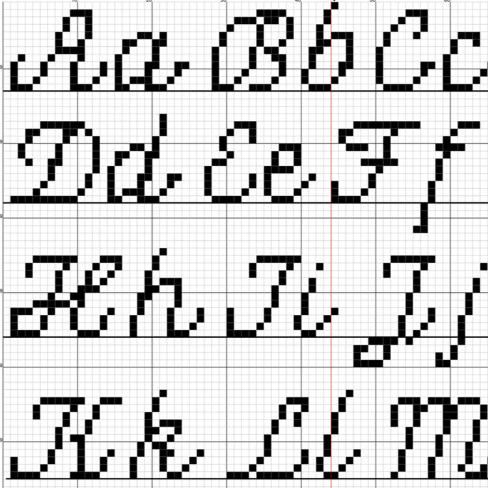 PDF XSTITCH ALPHABET Cordially Alphabet Font Cross Stitch - Etsy