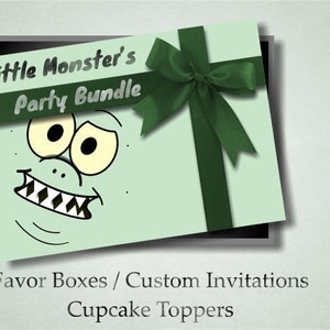 Kids Party Bundle Pack -little Monsters Party Favor Boxes, Custom ...