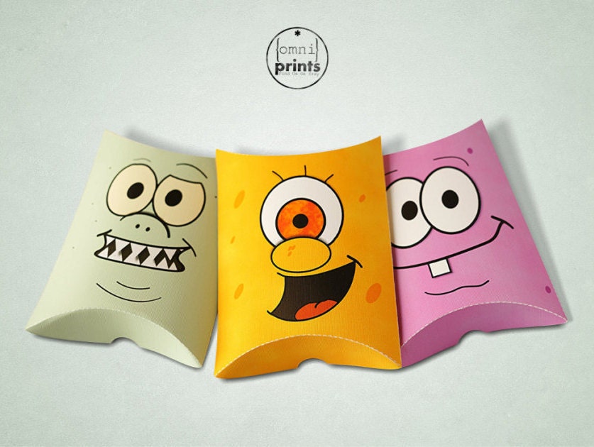 Kids Party Bundle Pack -little Monsters Party Favor Boxes, Custom ...