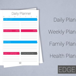 Planner Bundle "edge" - Daily, Weekly, Health and Family Planner With ...