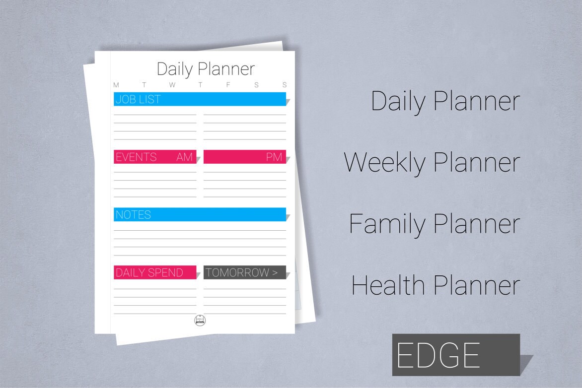 Planner Bundle "edge" - Daily, Weekly, Health and Family Planner With ...