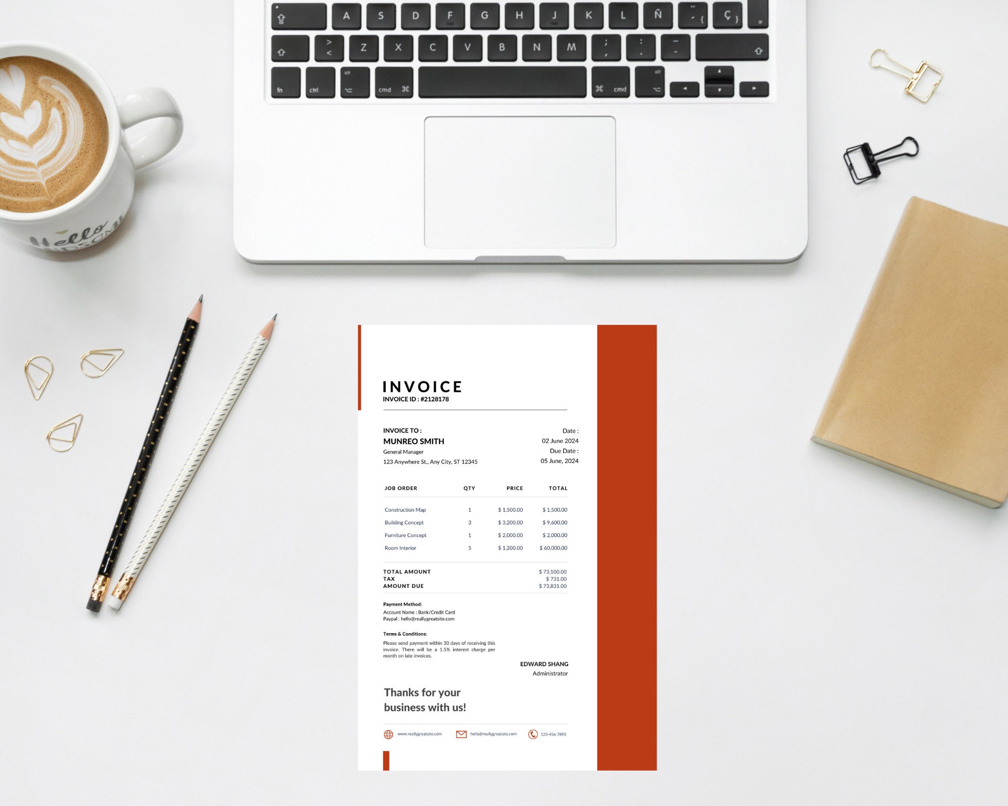 EDITABLE Invoice, Invoice Template, Business Invoice, CANVA Invoice ...