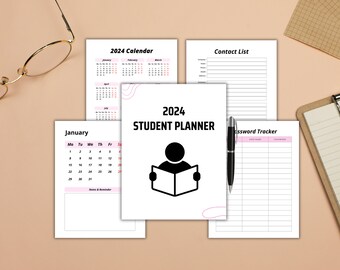 Printable Student Planner Bundle, Study Planner Bundle, Academic Planner, College Planner, High ...