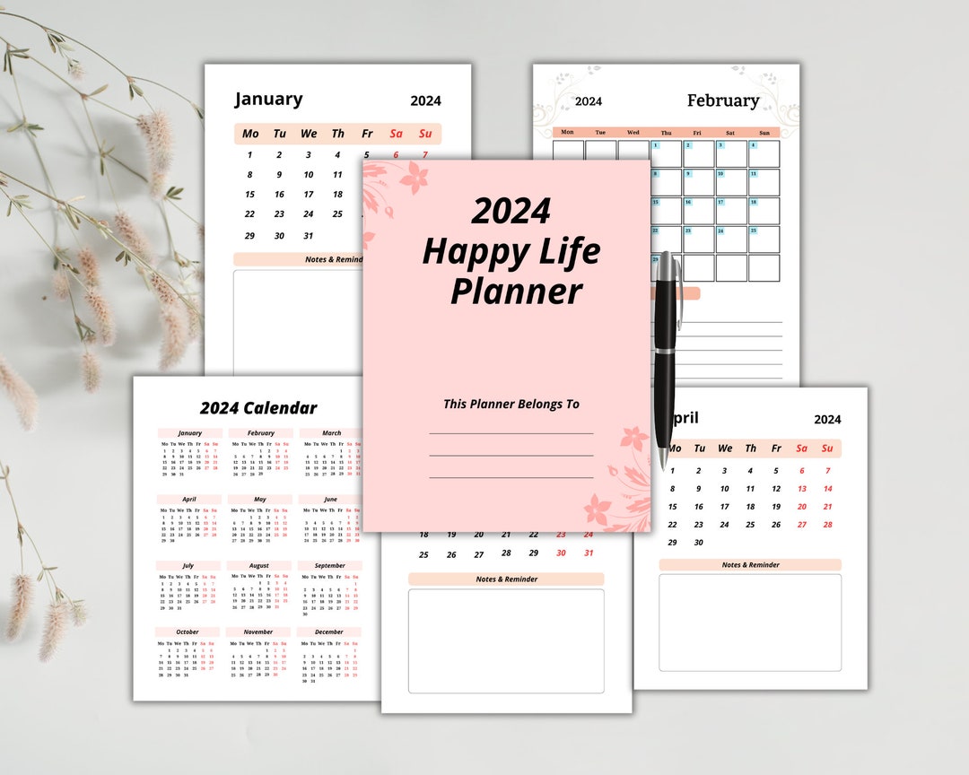 Happy Life Planner Template Ultimate Collection, Printable Planner Set, Daily Weekly Monthly ...