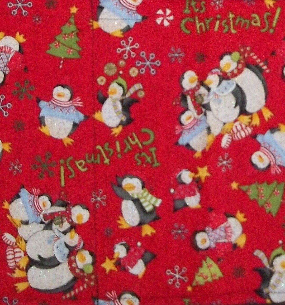 Christmas Penguin REVERSIBLE Waitress Server Aprons 3 Pockets of Both ...