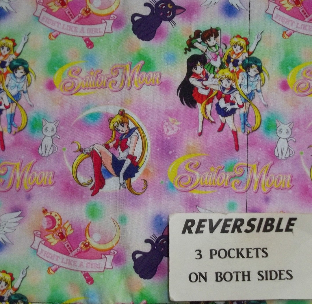 SAILOR MOON Pink Handmade Server Waitress Waist Apron Reversible Three ...