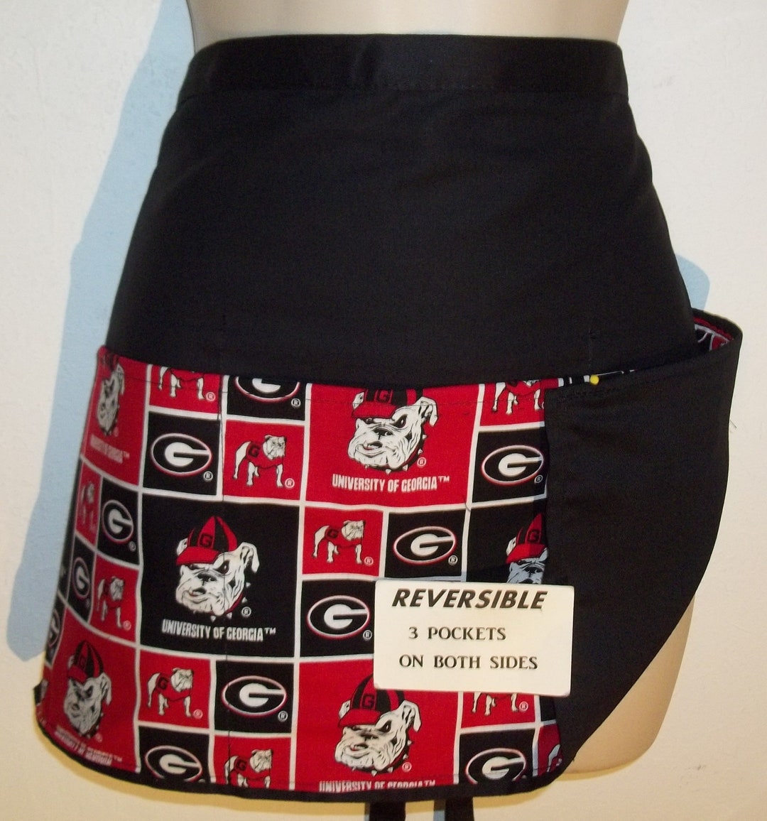 University of Georgia, Handmade Server Waitress Half Apron Reversible ...