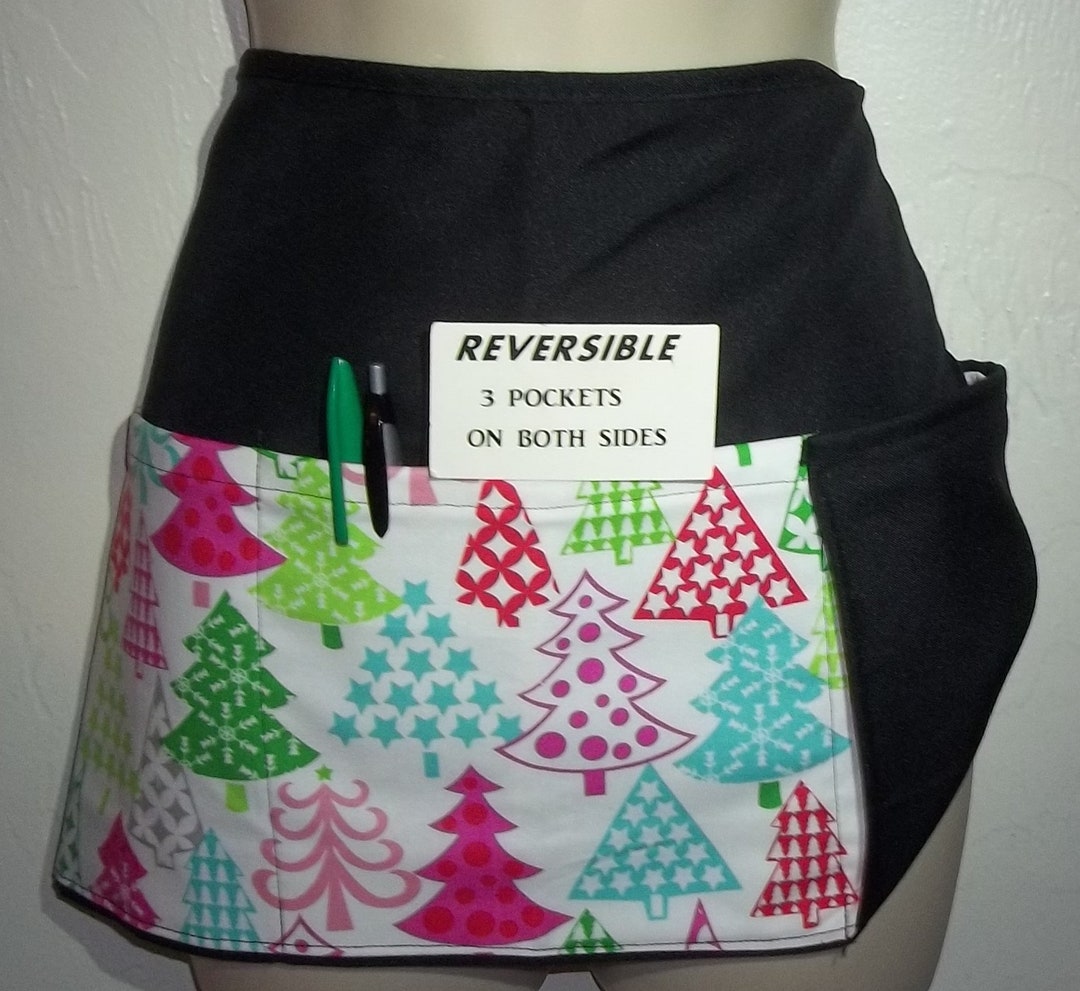 Multicolor Christmas Trees Christmas Reversible Server Waitress Waist ...