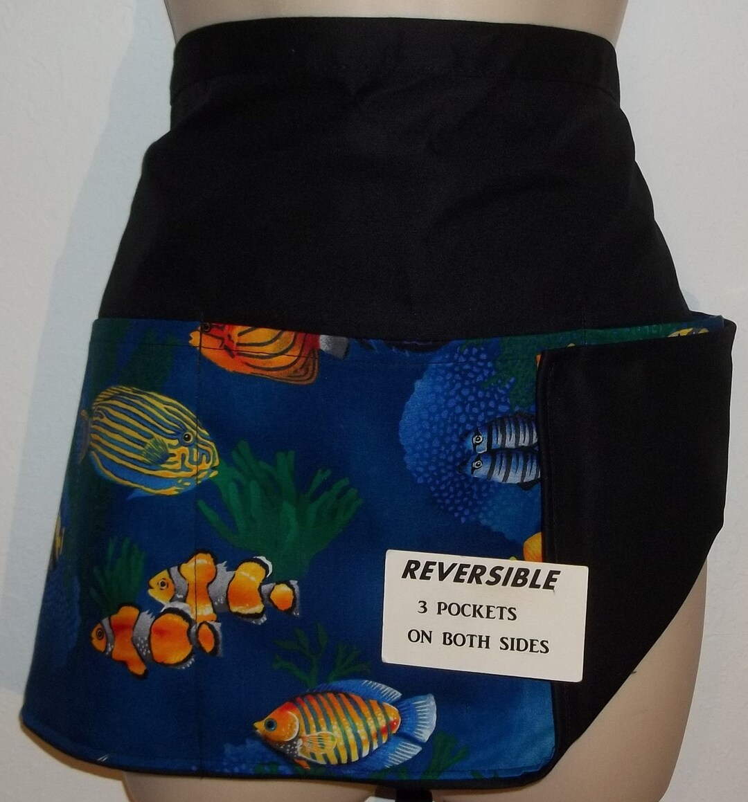 Colorful FISH, Handmade Server Waitress Waist Apron Reversible 3 ...