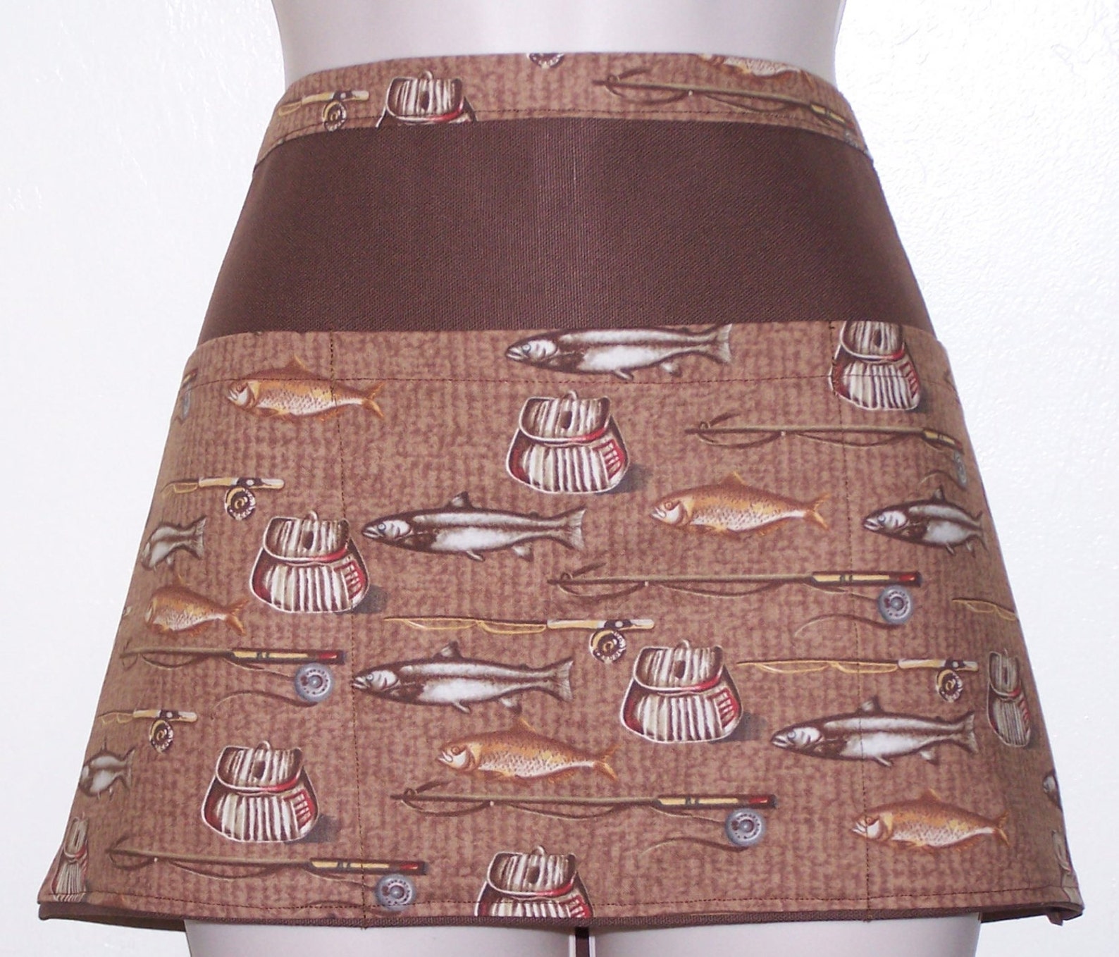 Handmade Server Waitress Half Apron Lets Go Fishing With Three - Etsy