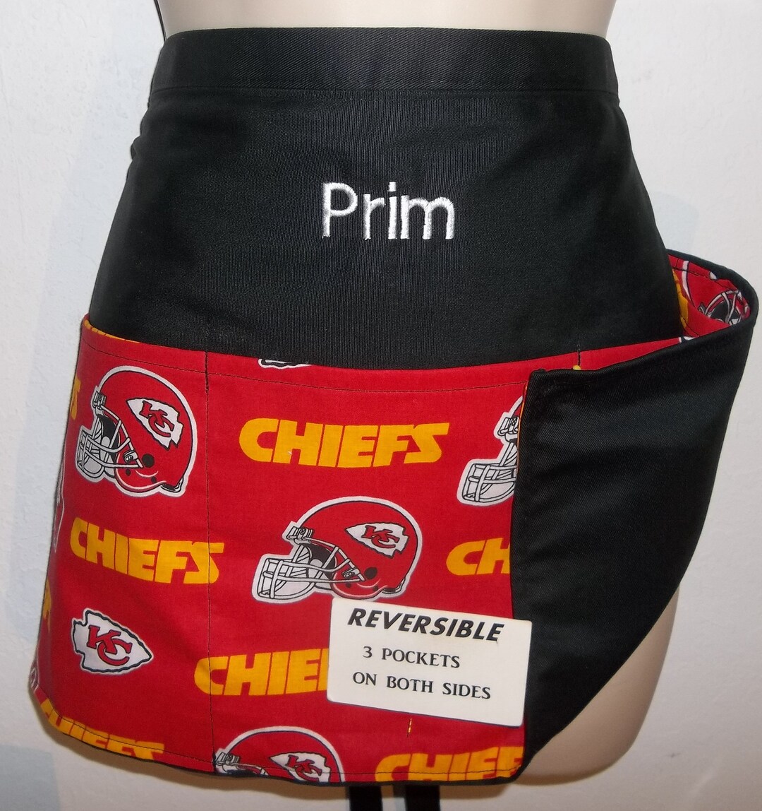 NFL Kansas City Chiefs Handmade REVERSIBLE Server Waitress Waist Apron ...