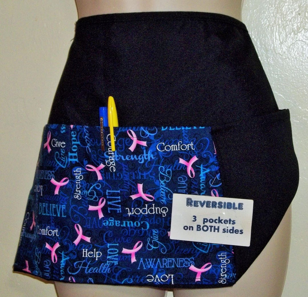 Handmade Reversible Server Waitress Half Waist, Waiter Apron Cancer ...