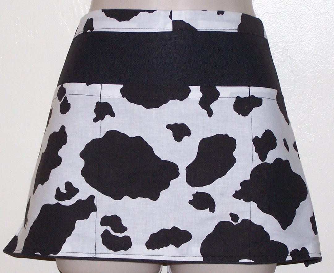 Cow Print Handmade Server Waitress Half Apron With Three Pockets 6507 ...