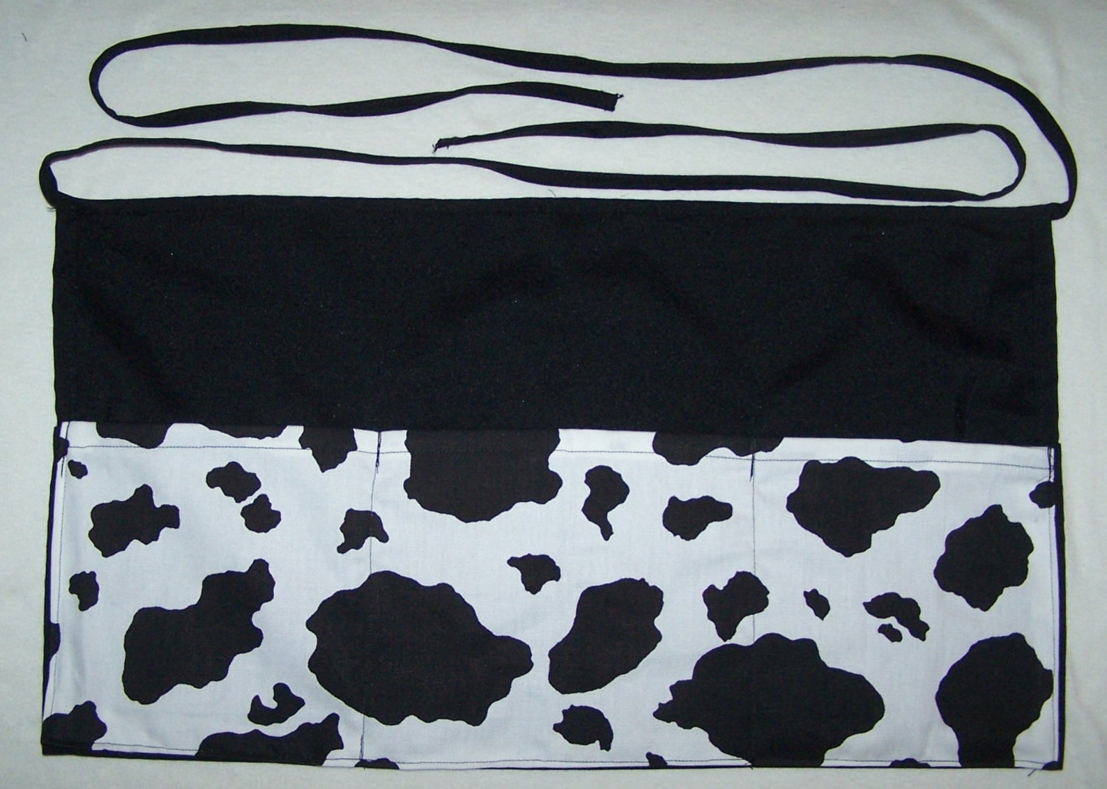 Cow Print Reversible Server Waitress Waist Apron With Three Pockets ...