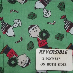 Snoopy and Charlie Christmas Reversible Waitress/server Aprons 3 ...