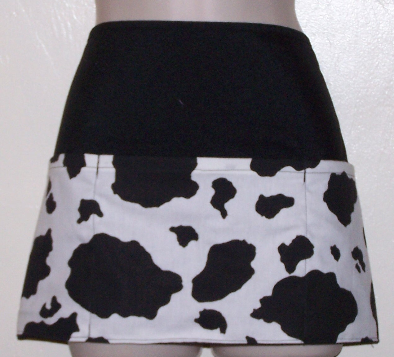 Cow Print Reversible Server Waitress Waist Apron With Three Pockets ...