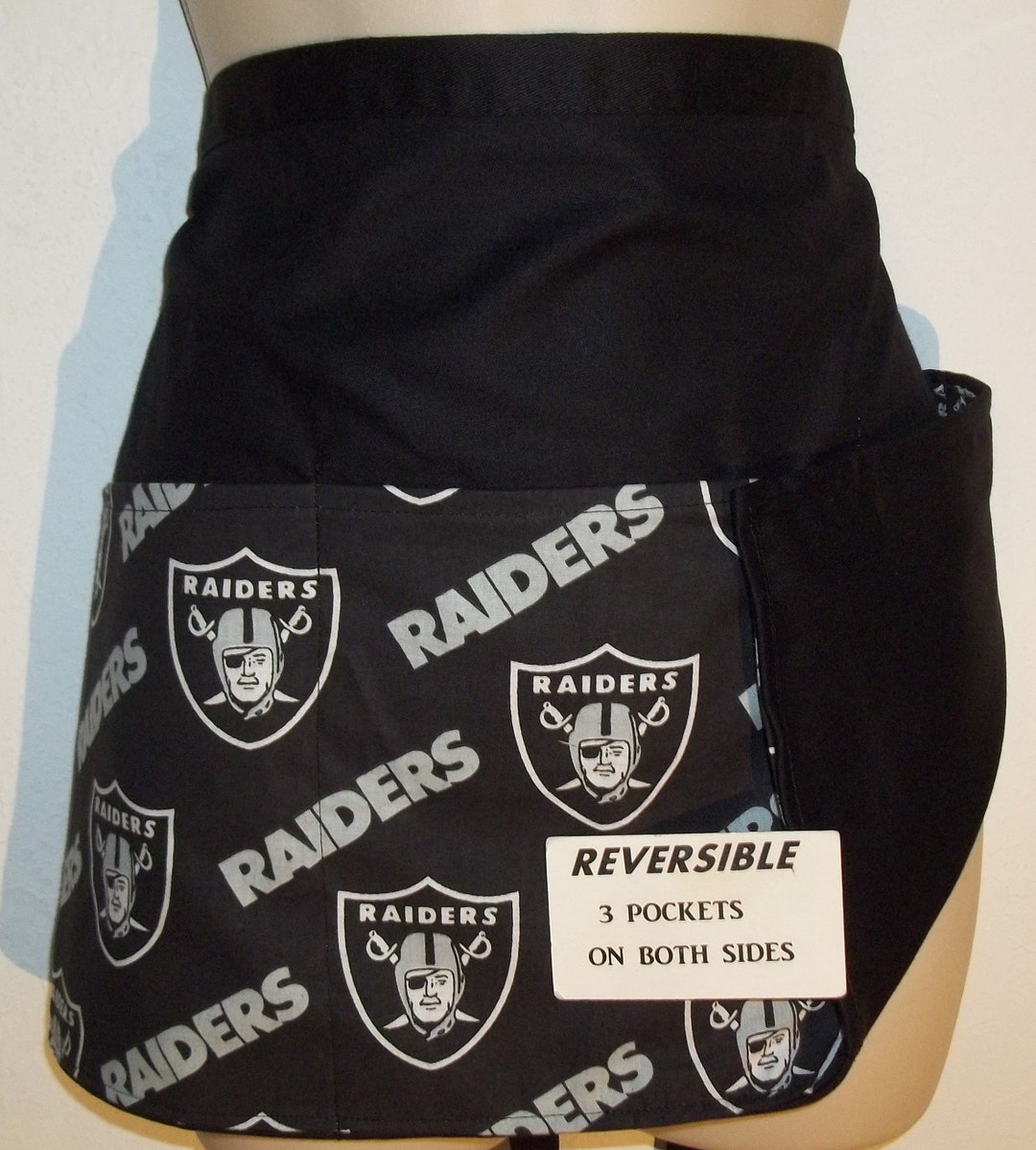 NFL Las Vegas Raiders Handmade Reversible Server Waitress Waist Apron ...
