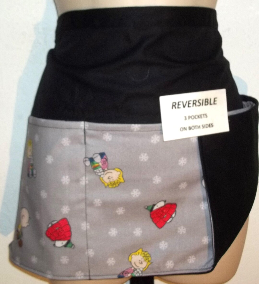 CHARLIE BROWN & Snow Flakes Handmade Christmas Reversible Waitress ...