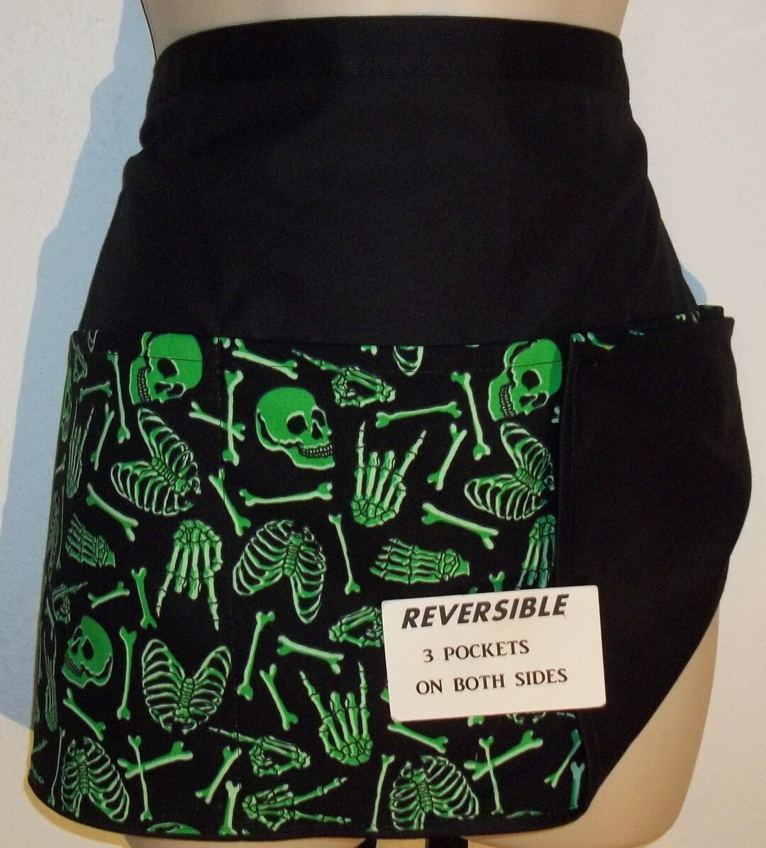 HALLOWEEN Glow in the Dark Skeleton's Handmade Reversible Server ...