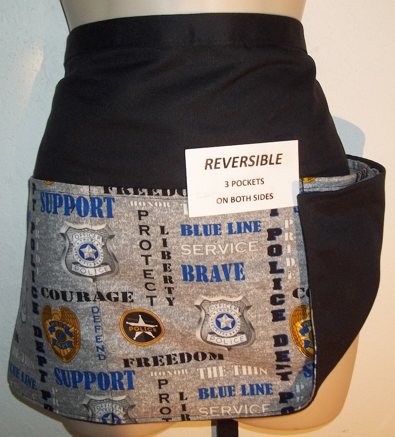 Police Law Enforcement Handmade Reversible Server Waitress Half Apron ...