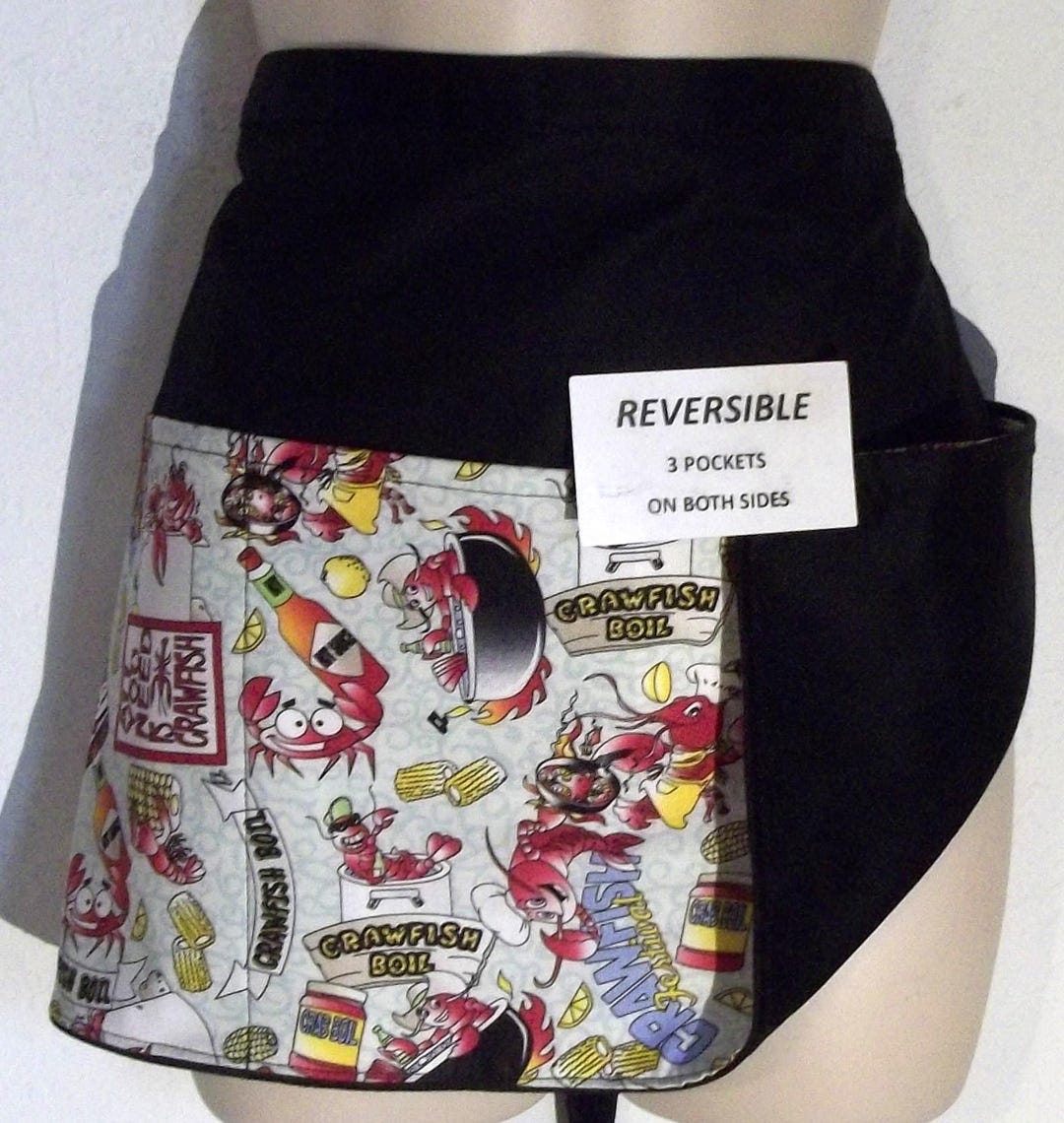 Crawfish Boil Handmade Server Waitress Waist Apron Reversible With ...