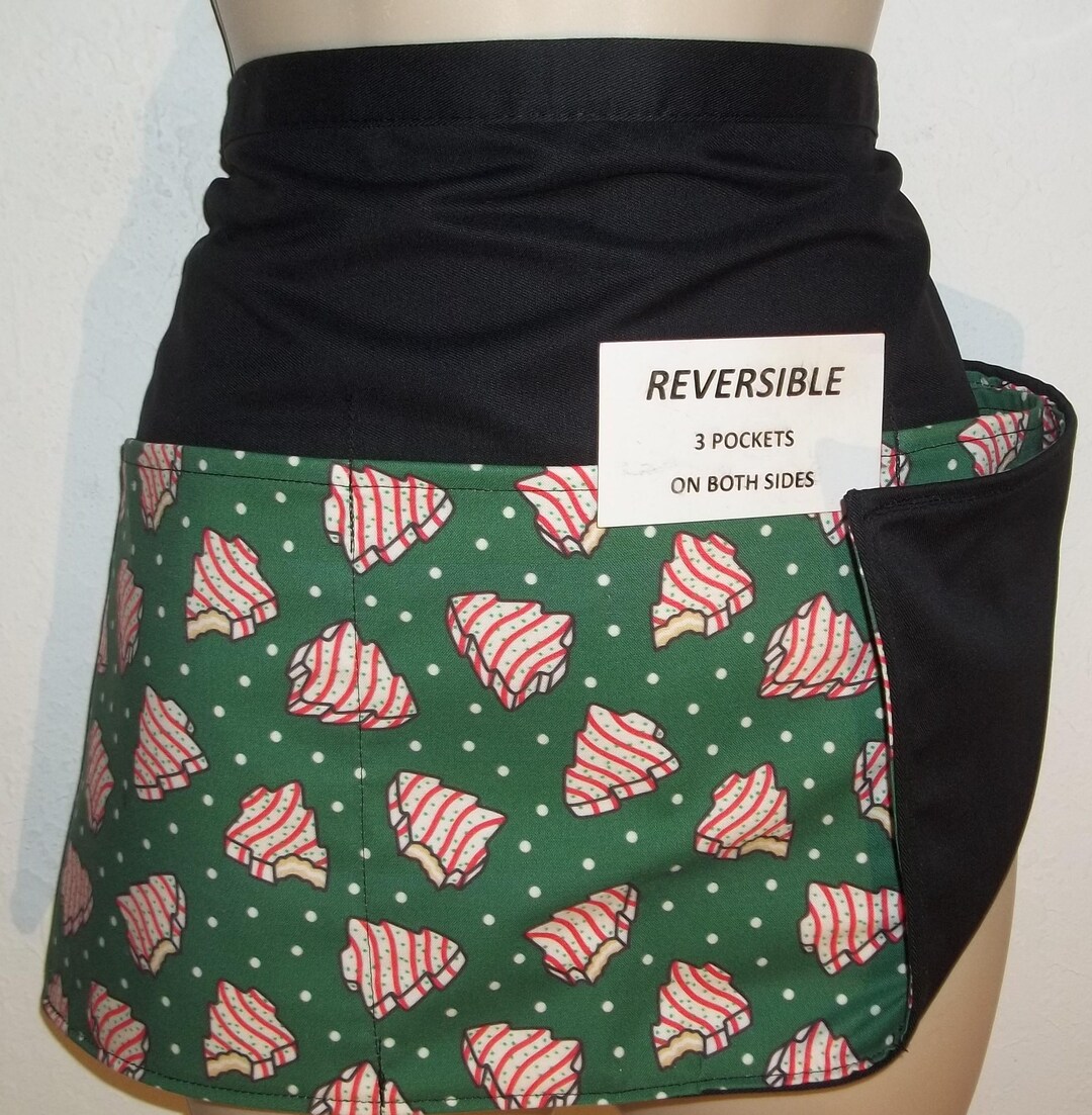 Little Debbie Cakes Christmas Reversible Waitress/server Aprons Tree ...