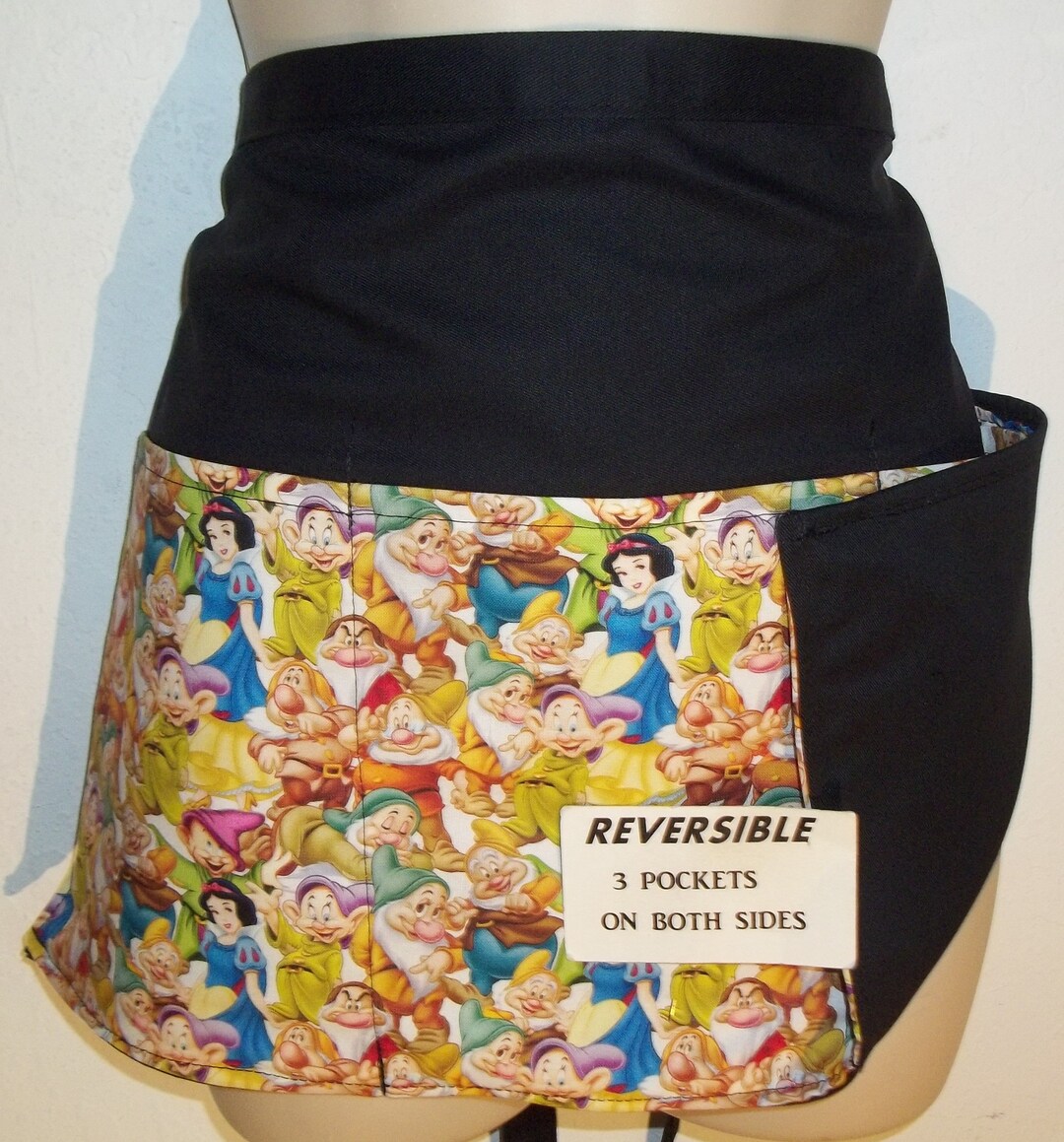 Seven Dwarfs Handmade Reversible Server Waitress Waiter Half Apron With ...