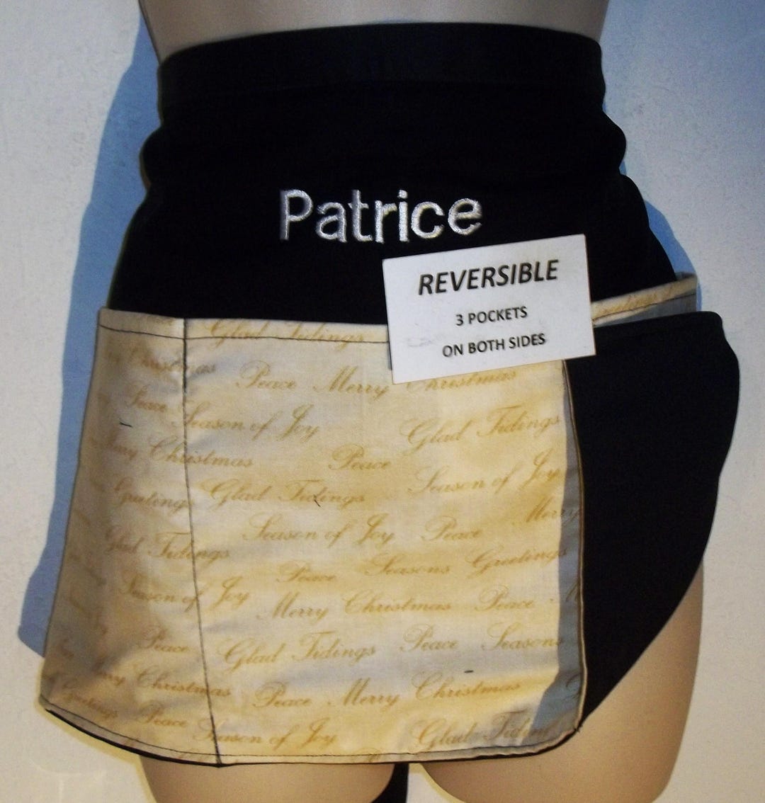 Season's Greetings Christmas Reversible Waitress/server Aprons 3 ...