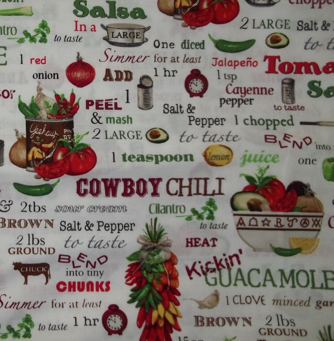 Cowboy Chili Reversible Handmade Server Waitress Waiter Half Apron With ...