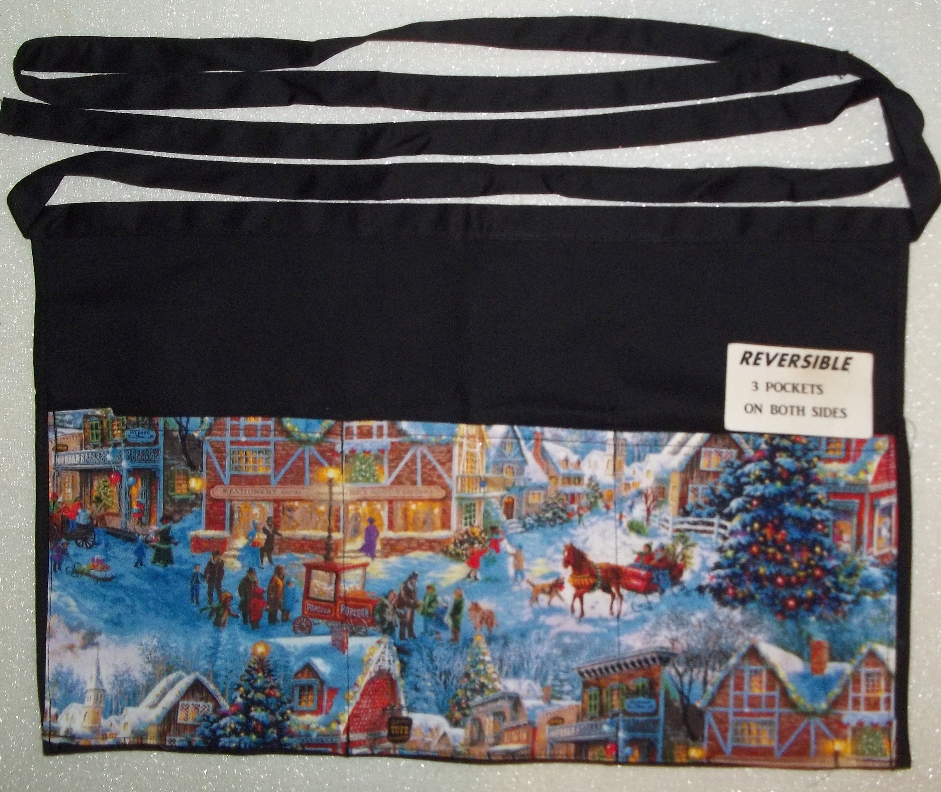 Christmas Village Reversible Waitress/server Aprons Three Pockets on ...