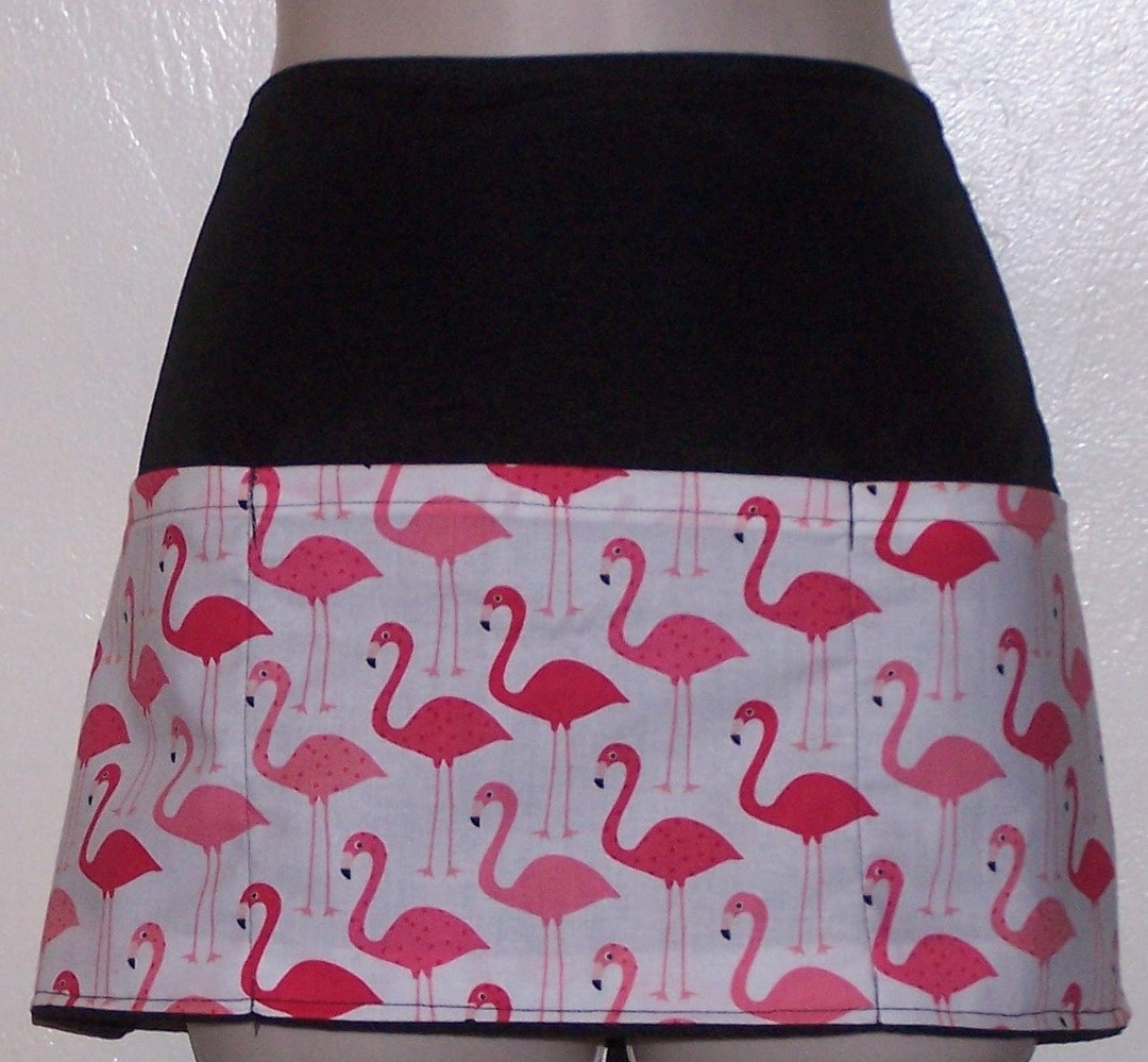 Pink Flamingos Handmade Reversible Server Waitress Waist Apron With ...