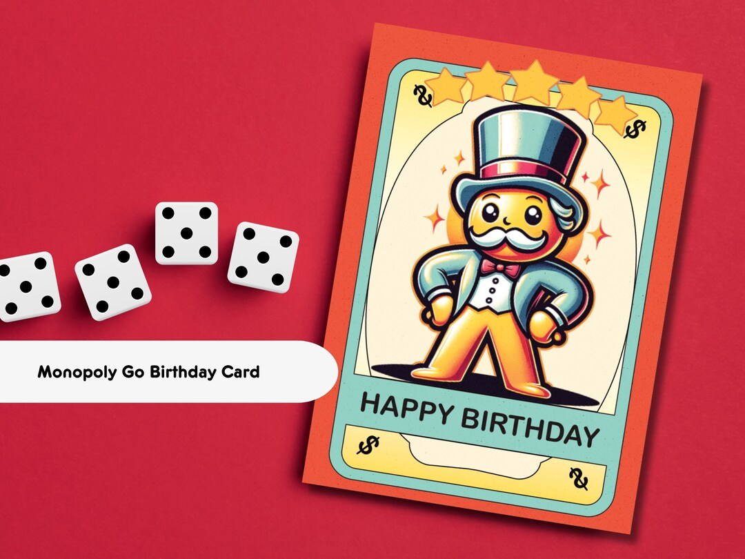 Monopoly Go Birthday Card Monopolygo Card for Friend Monopoly Card for ...