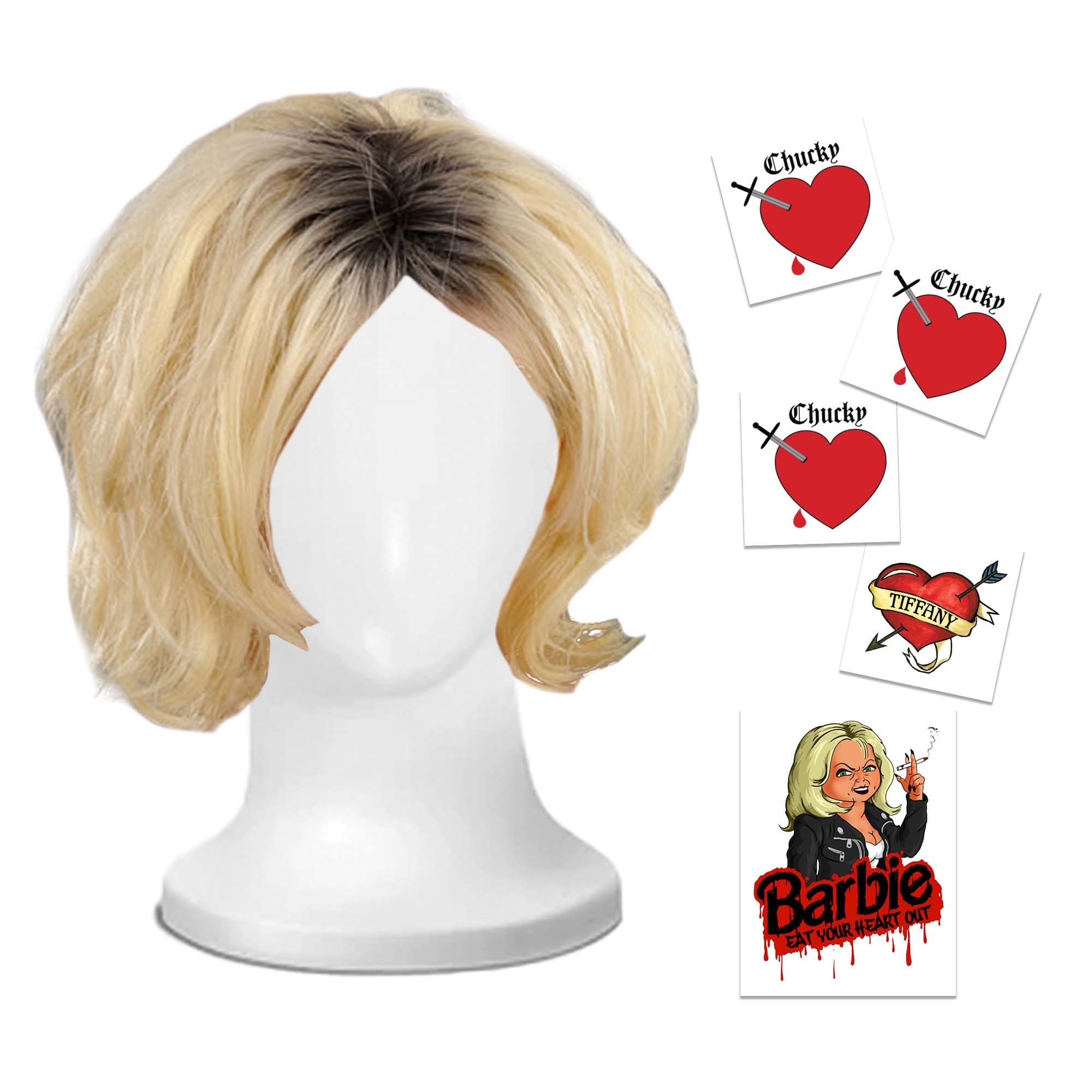 Bride of Chucky Cosplay: Tiffany Wig & Temporary Tattoo Kit - Etsy