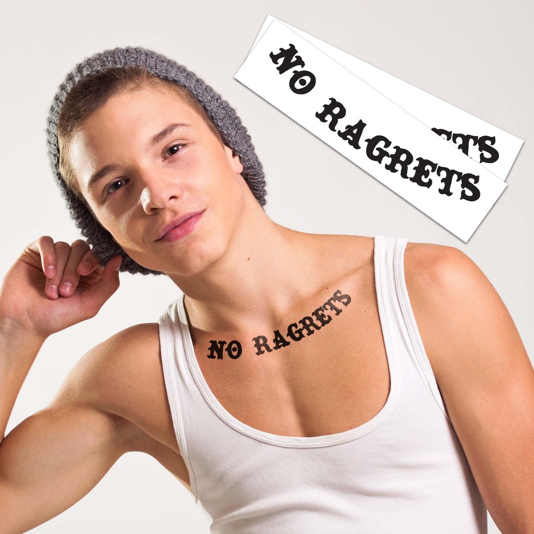 No Ragrets Temporary Tattoo (2-pack) - Etsy