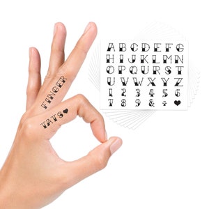 Finger Tat Temporary Tattoo Letters (10 Pack) | Skin Safe | MADE in THE ...