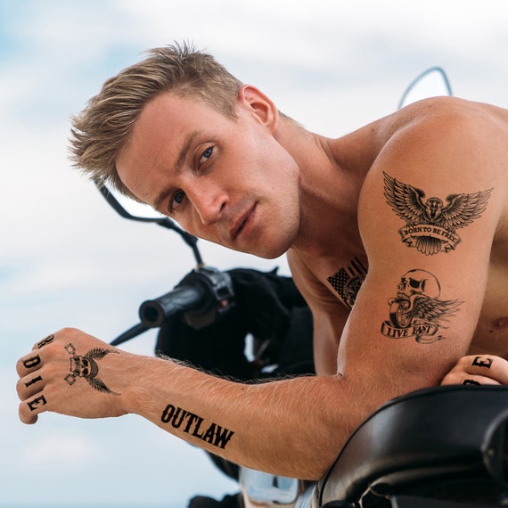 Fake Biker Tattoos Biker Born To Ride Tattoo – Tattoo For A Week
