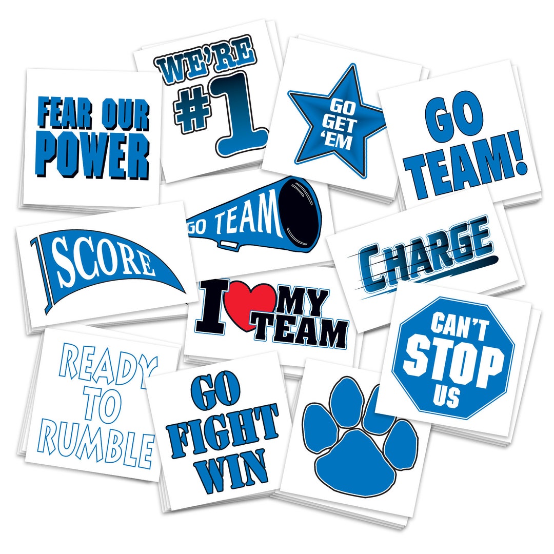 Team Spirit Temporary Tattoos: School & Sports - Pack of 48 - Etsy
